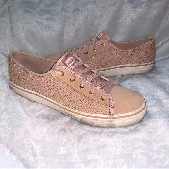 Keds | Shoes | Keds Blush Pink Suede Embellished Studded Tennis Shoes ...